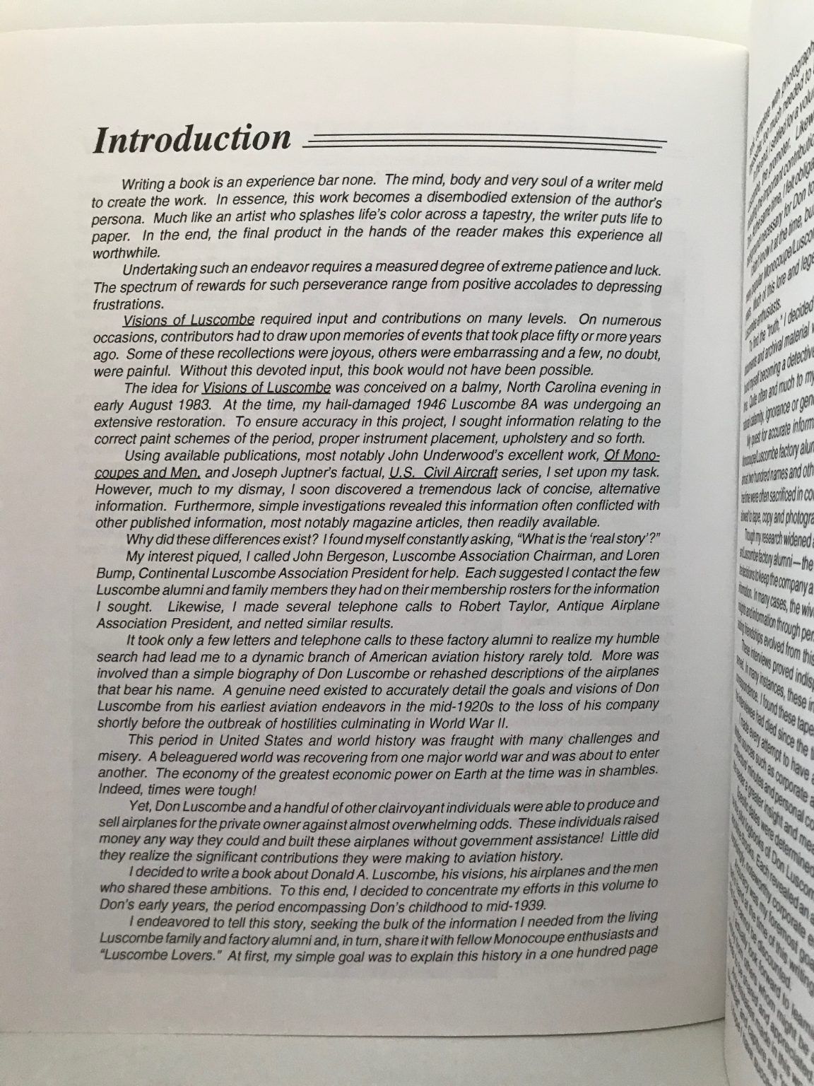 VISIONS OF LUSCOMBE: The Early Years