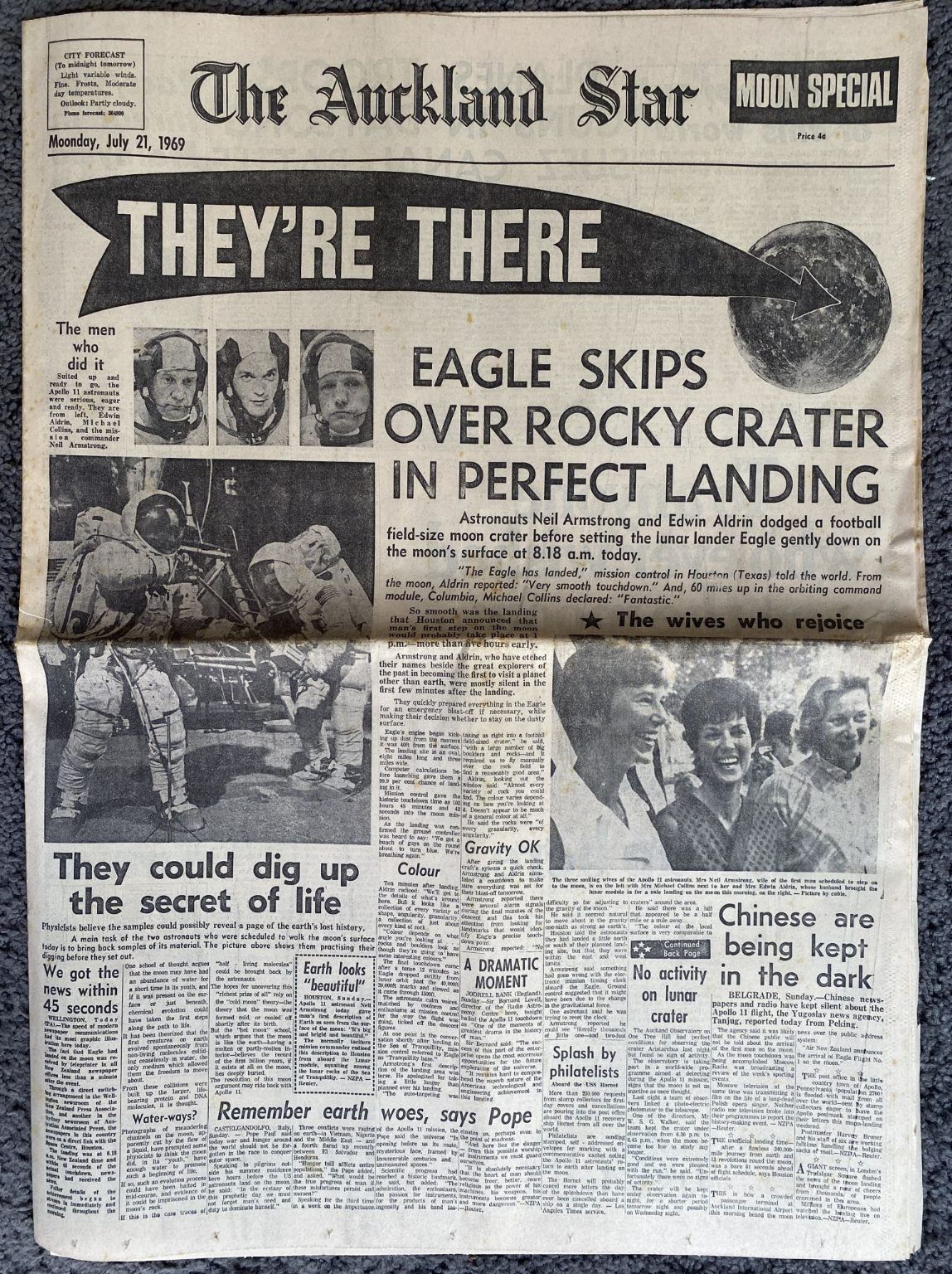 OLD NEWSPAPER: The Auckland Star, 21 July 1969 - Moon Special