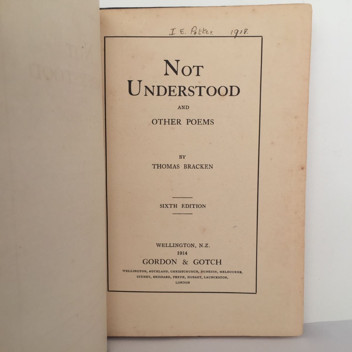 Not Understood And Other Poems
