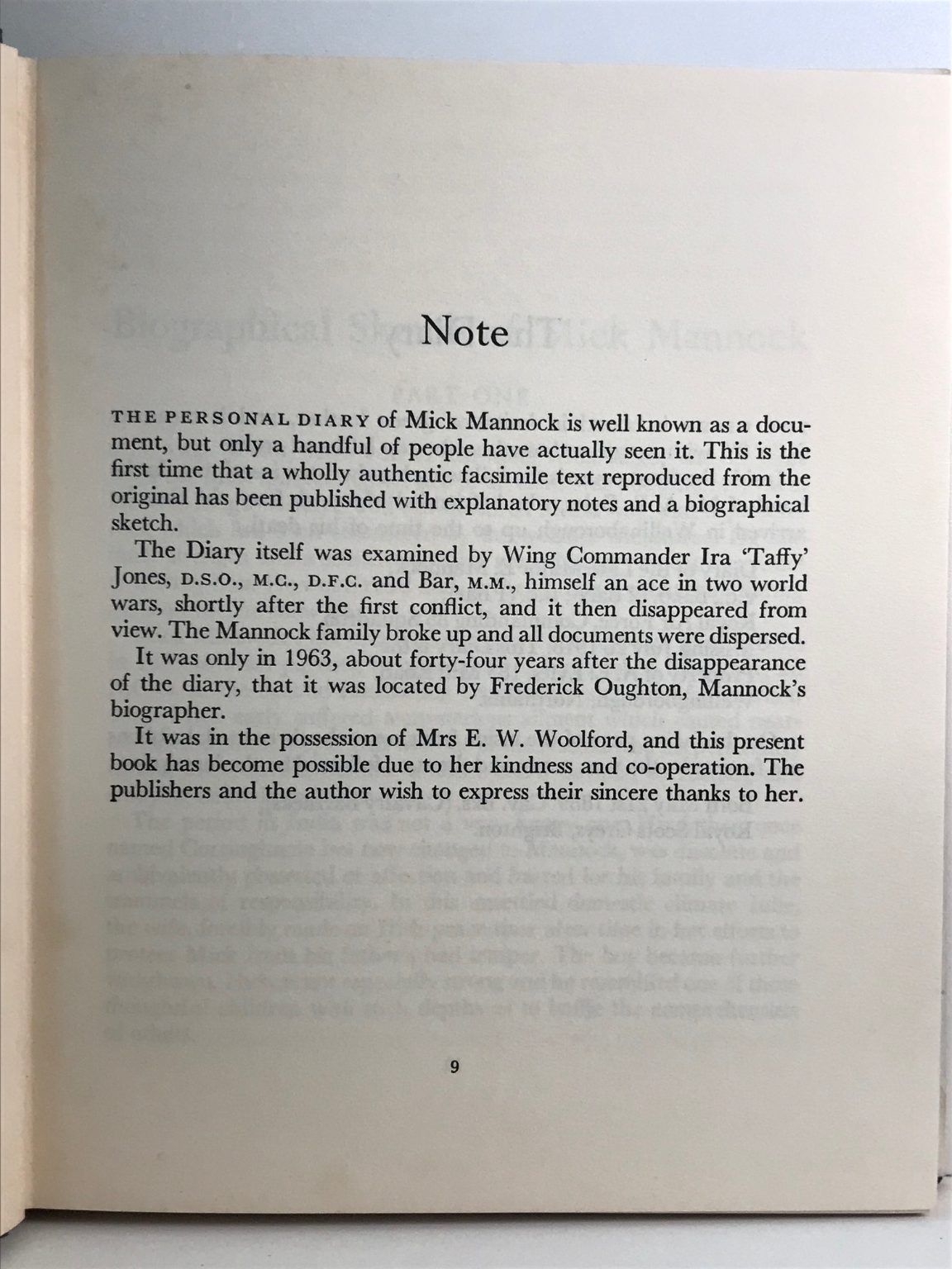 MAJOR EDWARD 'MICK' MANNOCK: The Personal Diary