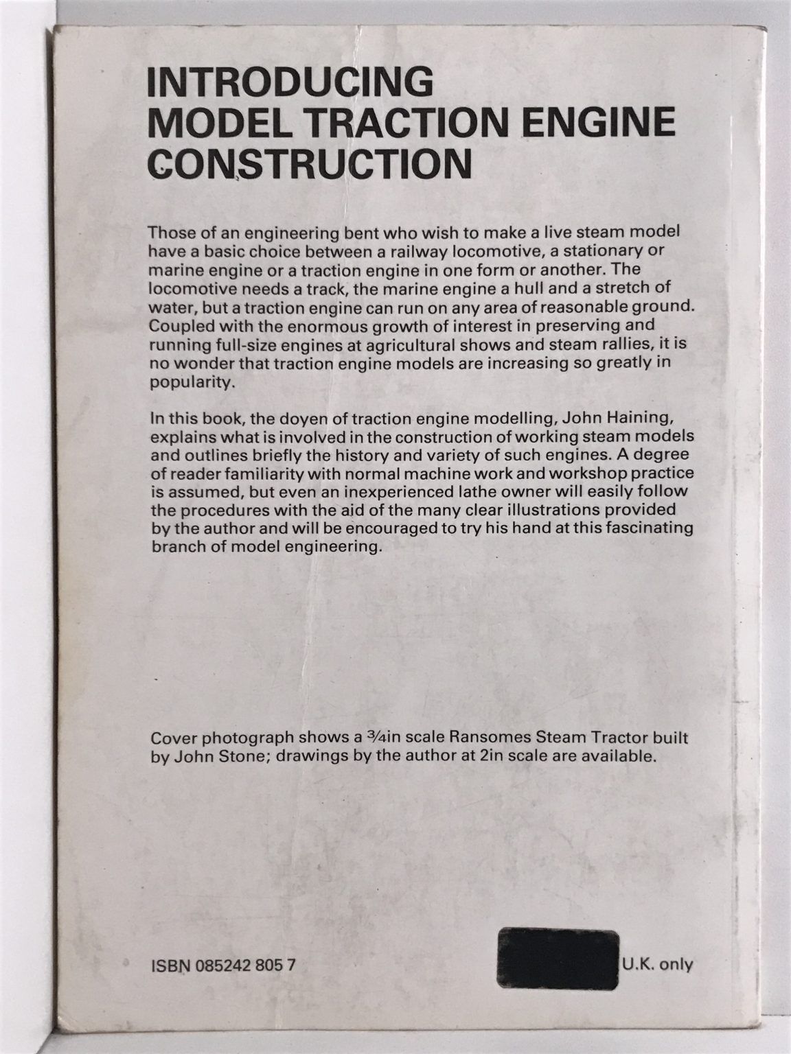 MODEL TRACTION ENGINE CONSTRUCTION