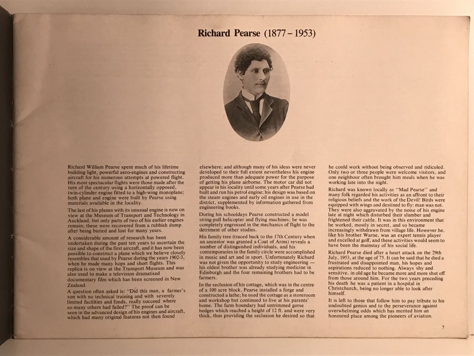 RICHARD PEARSE: Pioneer Aviator 1978