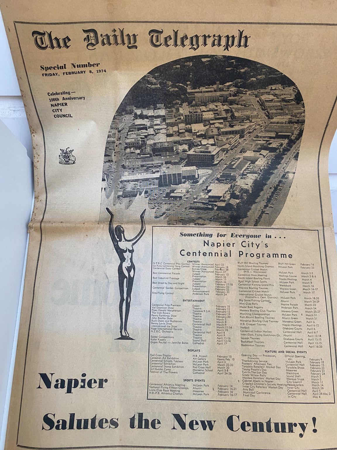 OLD NEWSPAPER: The Daily Telegraph 1974 - 100th Anniversary Napier City ...