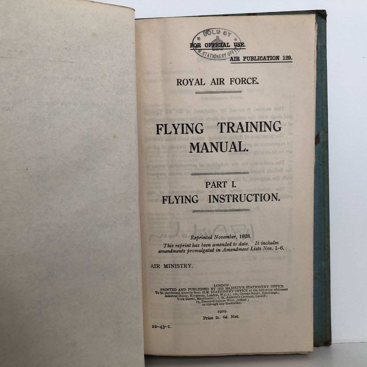 R.A.F. FLYING TRAINING MANUAL, Part 1 - Flying Instruction