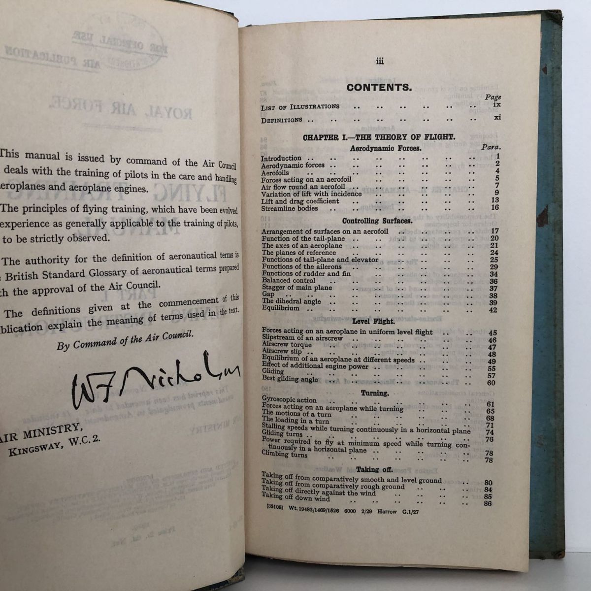 R.A.F. FLYING TRAINING MANUAL, Part 1 - Flying Instruction