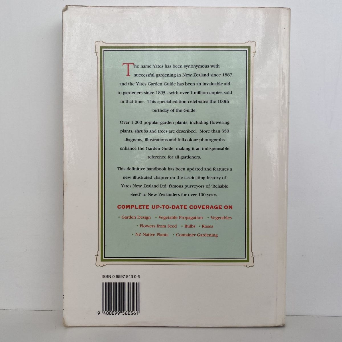 YATES GARDEN GUIDE : Centennial Edition 1895 - 1995