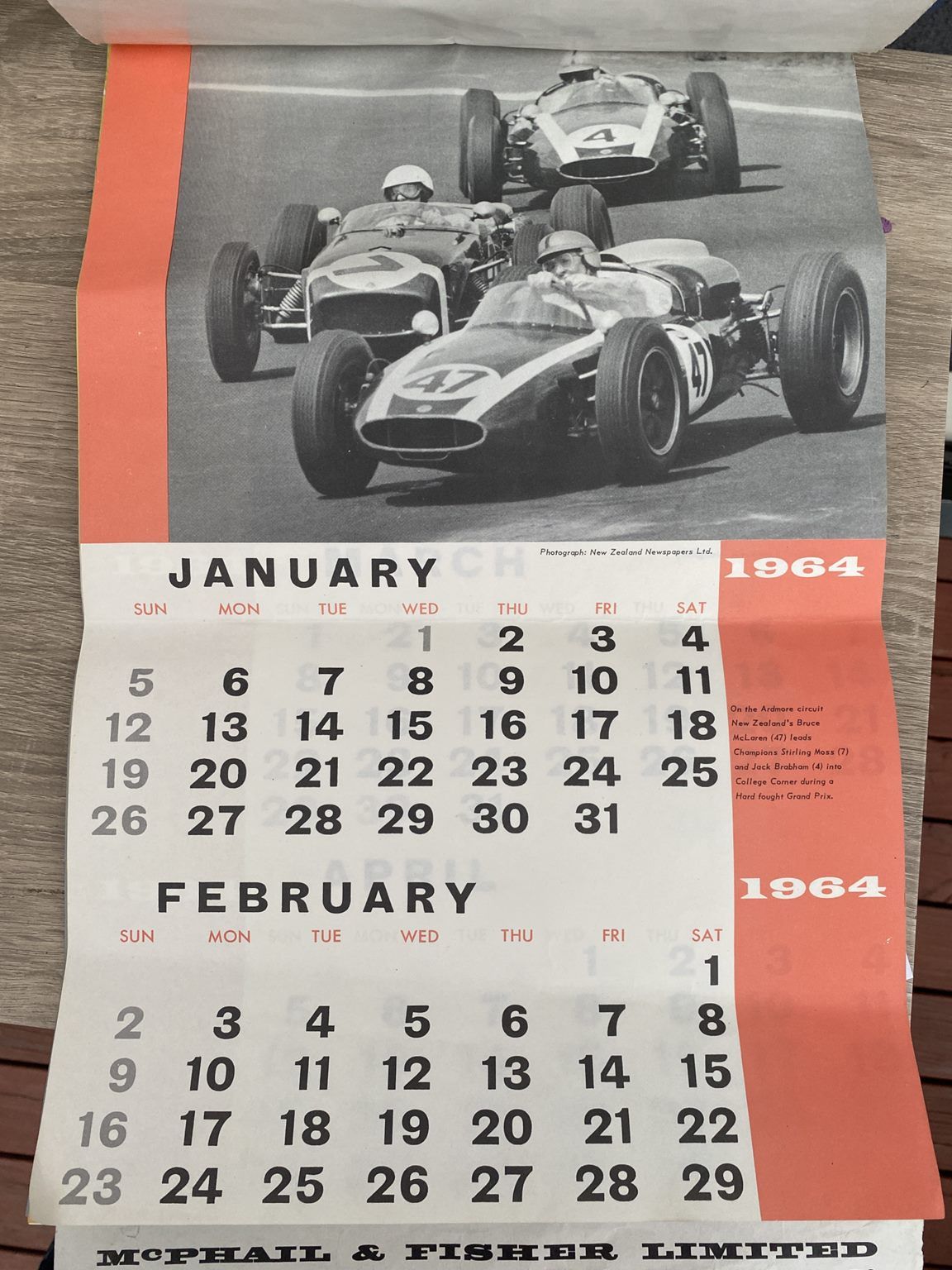 OLD CALENDAR: McPhail & Fisher Ltd 1964