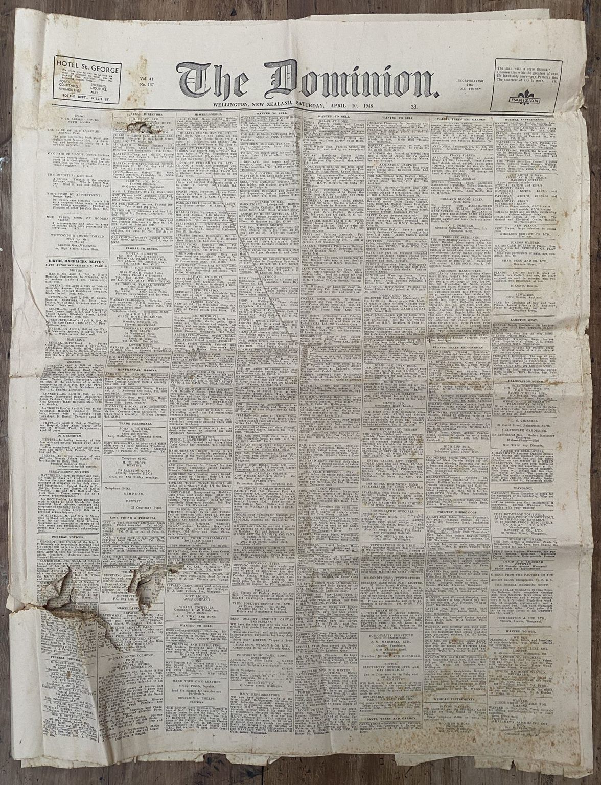 OLD NEWSPAPER: The Dominion, Wellington - 10 April 1948