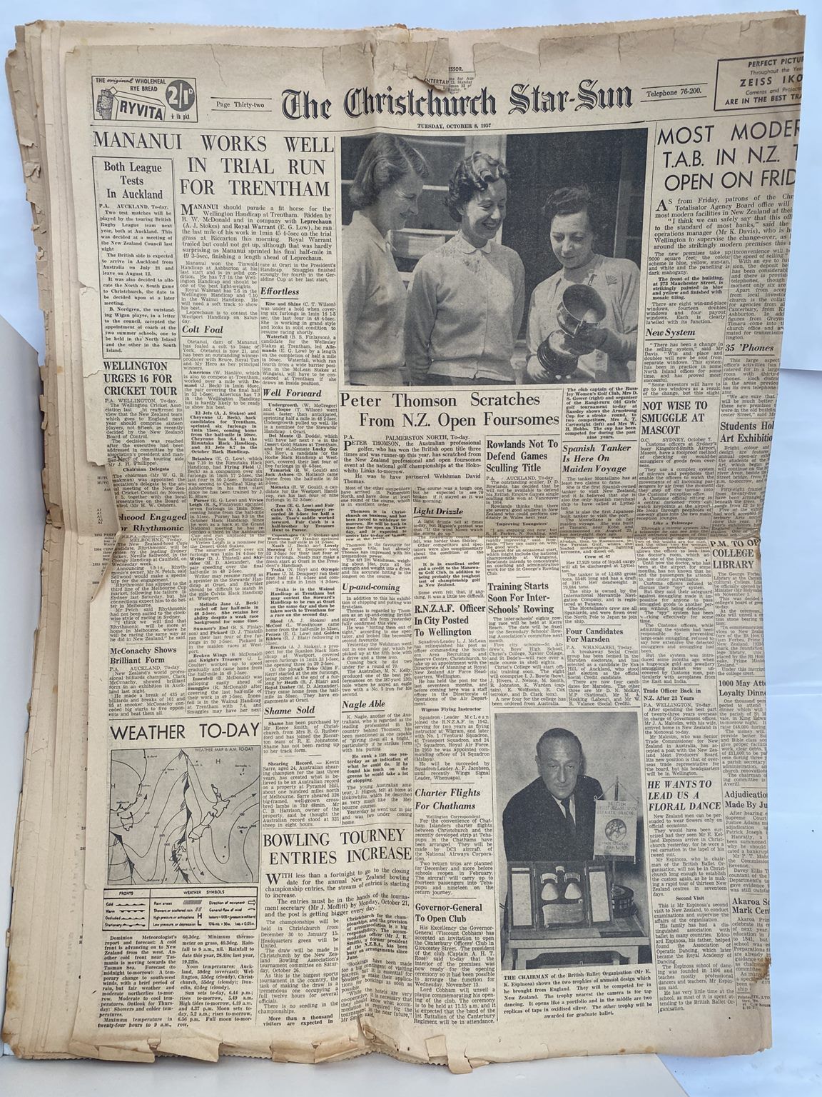 OLD NEWSPAPER: The Christchurch Star-Sun, - 8 October 1957