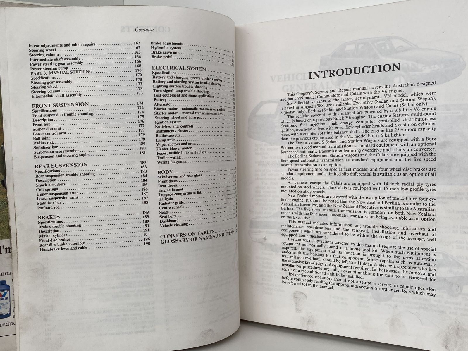 HOLDEN COMMODORE VN Series V6 - 1988 to 1990 Service and Repair Manual