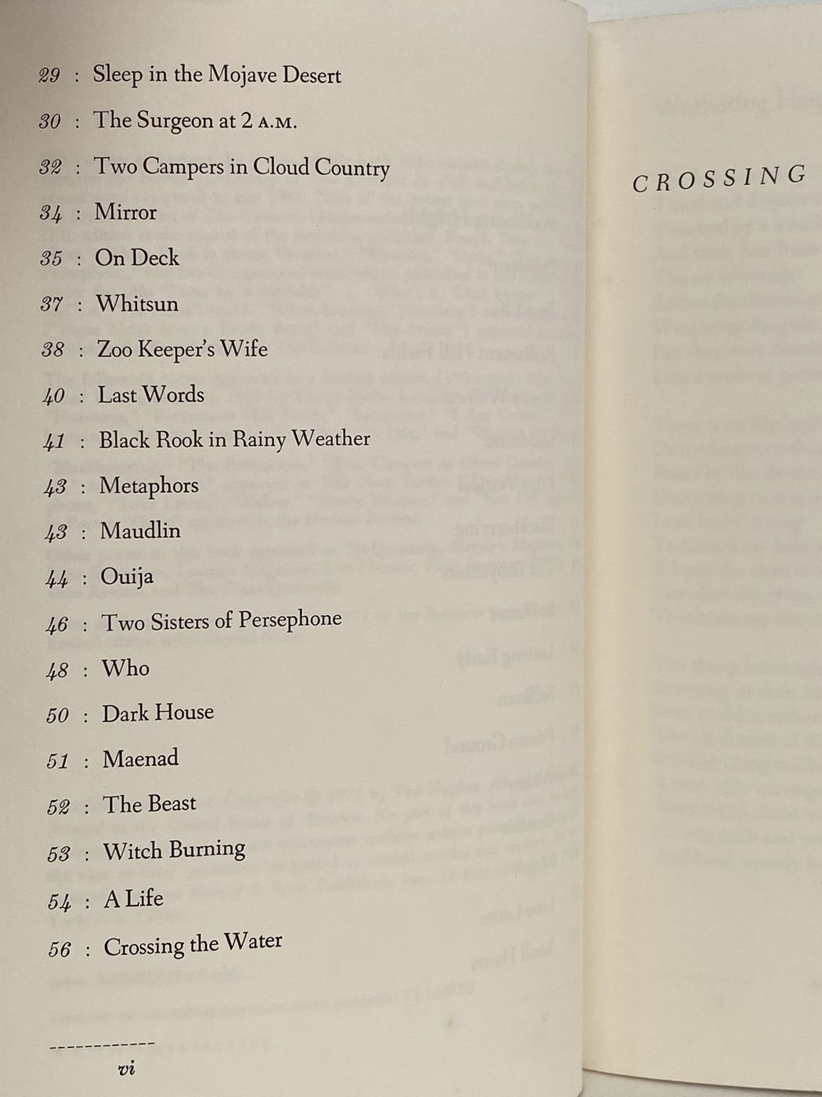 CROSSING THE WATER: Poems