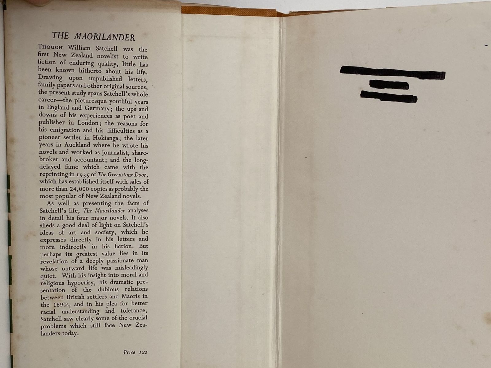 THE MAORILANDER: A Study of William Satchell