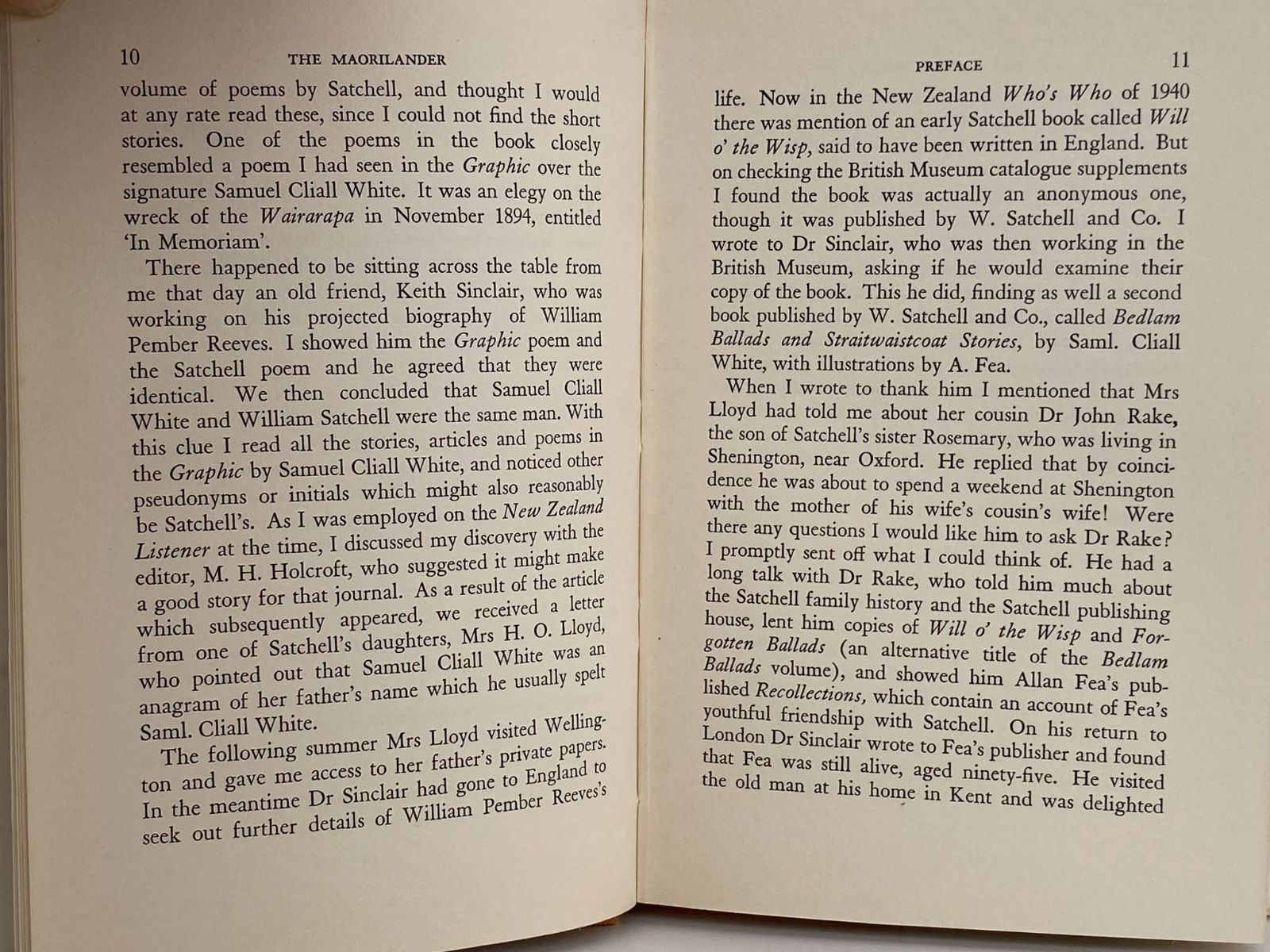 THE MAORILANDER: A Study of William Satchell