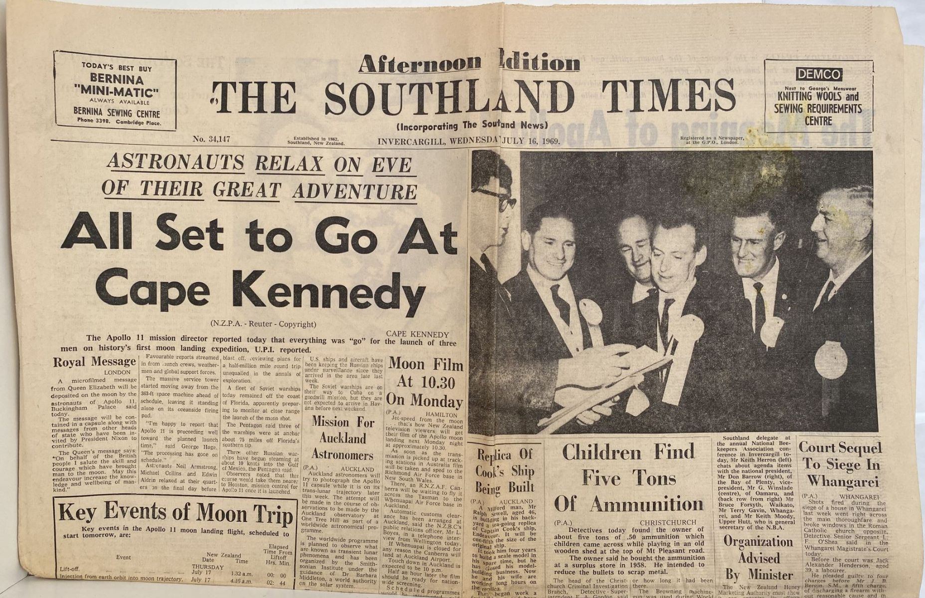 OLD NEWSPAPER: The Southland Times, 16 July 1969 - Moon Landing Special