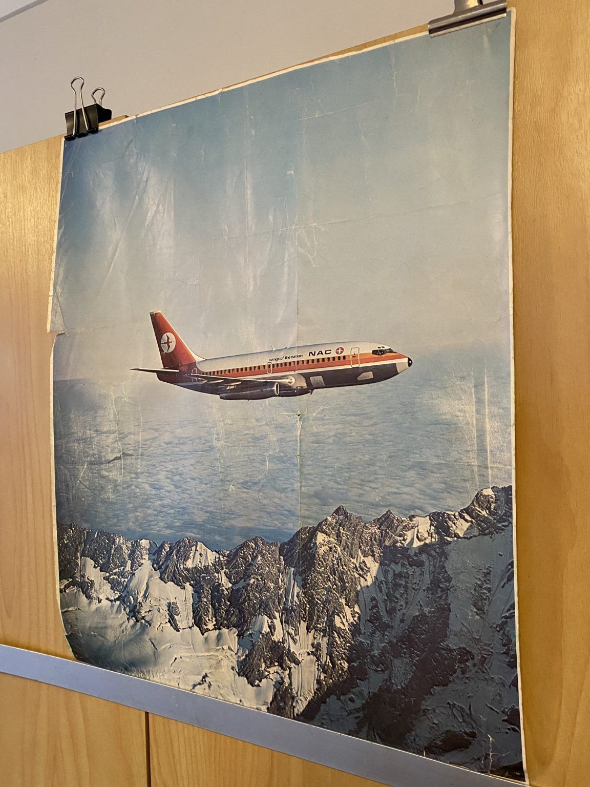 VINTAGE POSTER: NAC / National Airways Corporation B737 ZK-NAC
