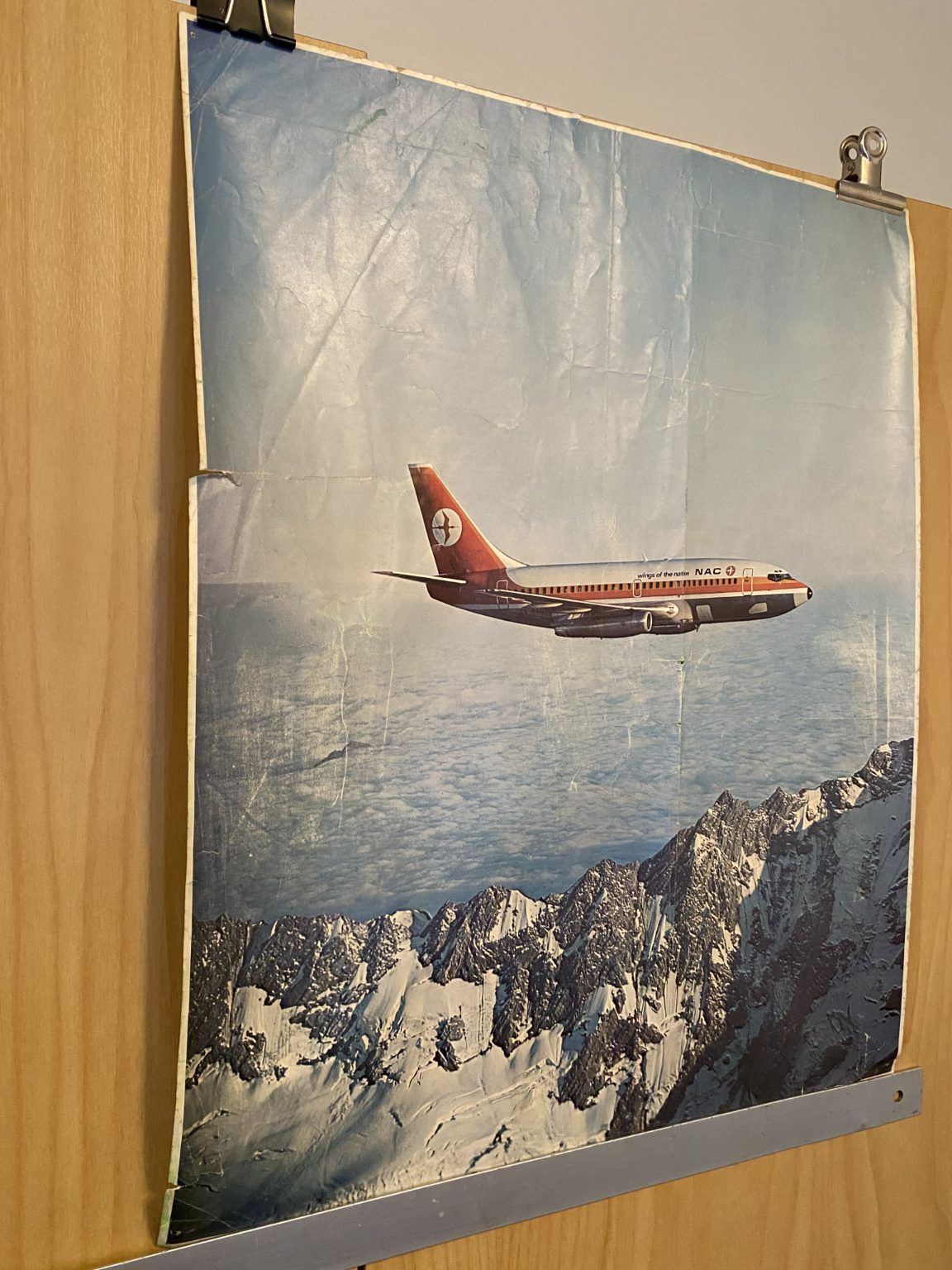 VINTAGE POSTER: NAC / National Airways Corporation B737 ZK-NAC