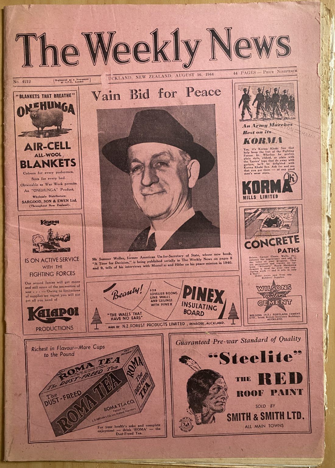 OLD NEWSPAPER: The Weekly News - No. 4212, 16 August 1944