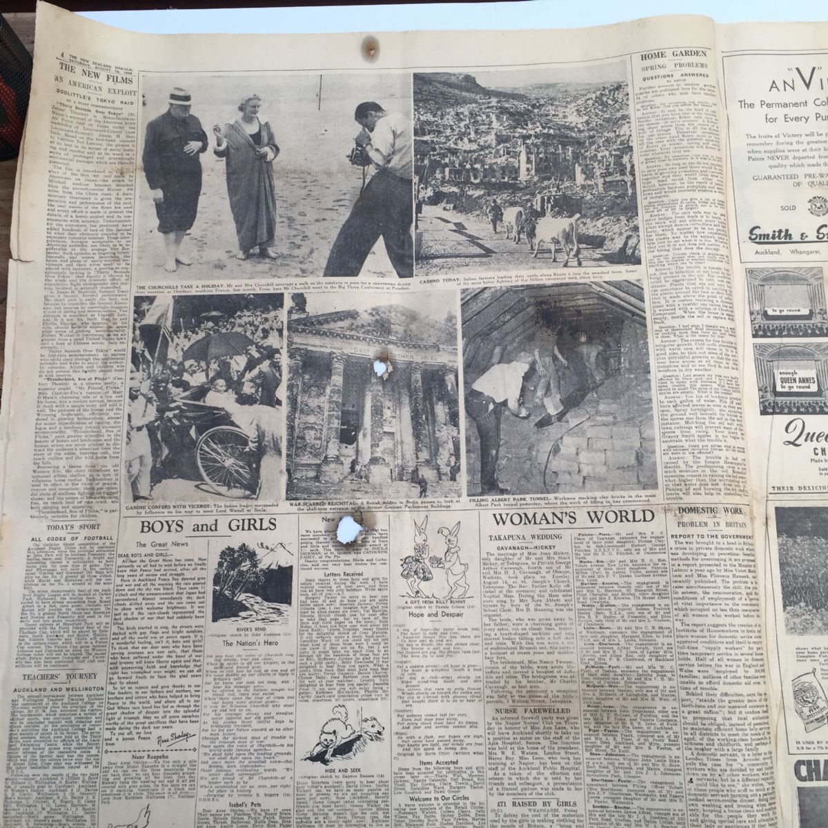 Old Newspaper : New Zealand Herald, 18th August 1945