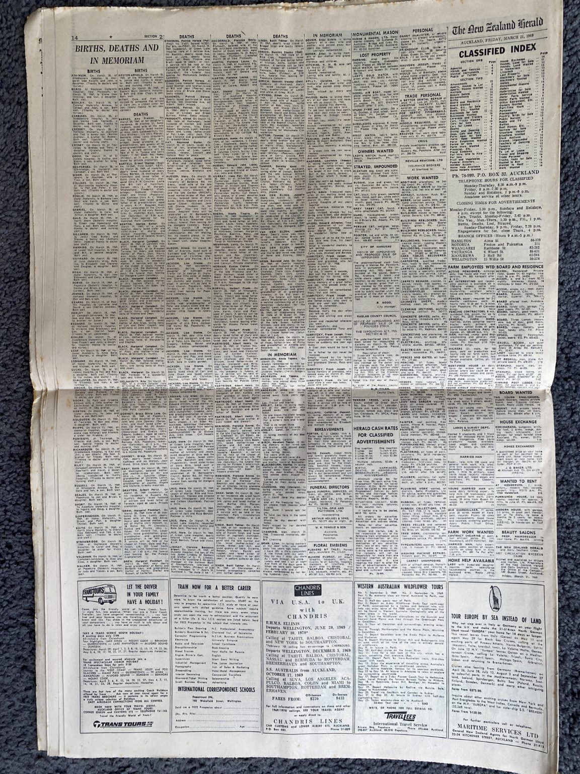 OLD NEWSPAPER: The New Zealand Herald, 21st March 1969 - Taranaki Oil Rigs